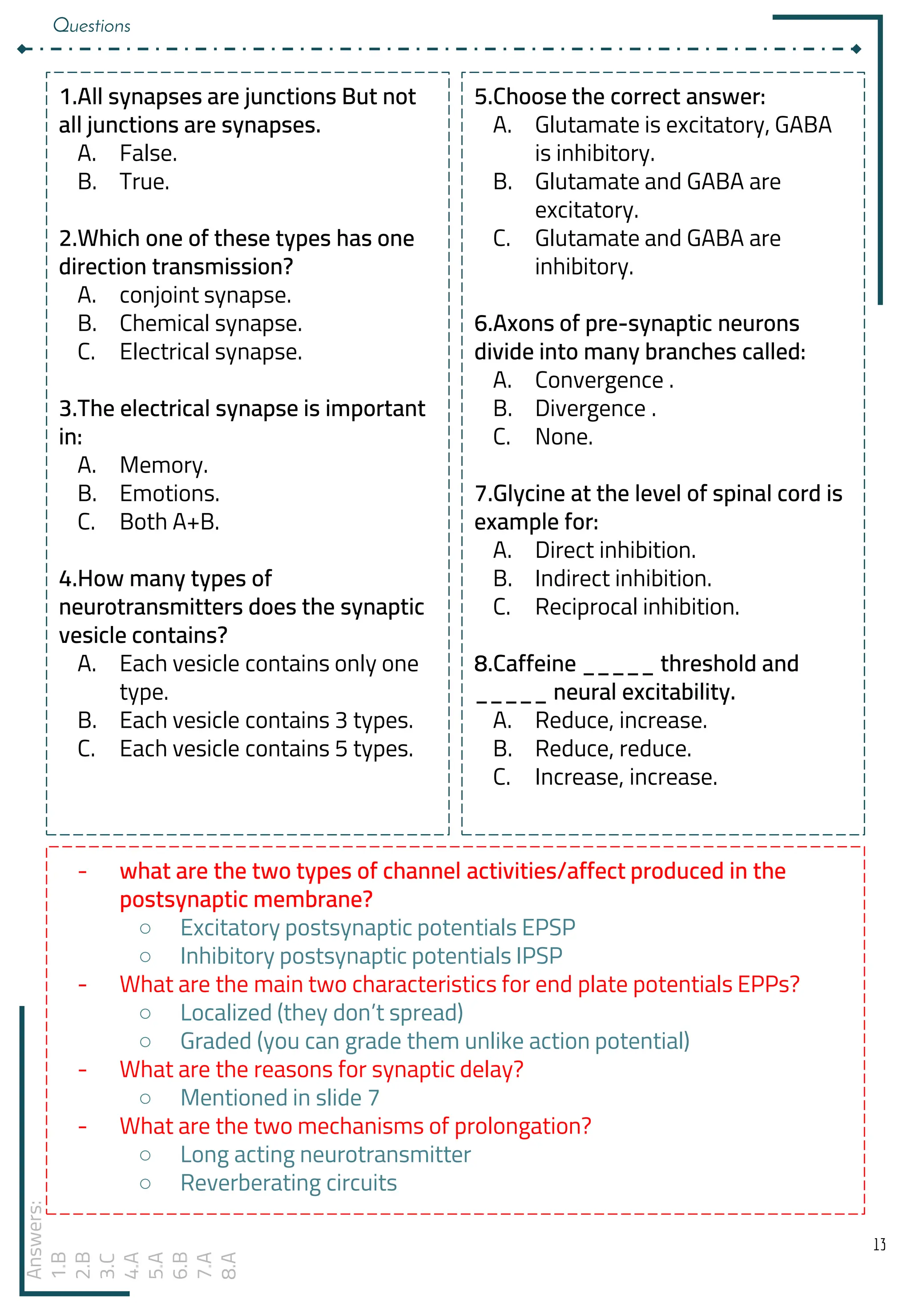 1- Synapses & synaptic transmission(Updated)(0).pdf