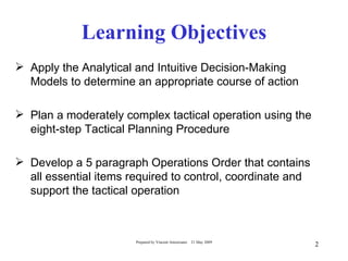 Police Tactical Decision Making & Planning | PPT