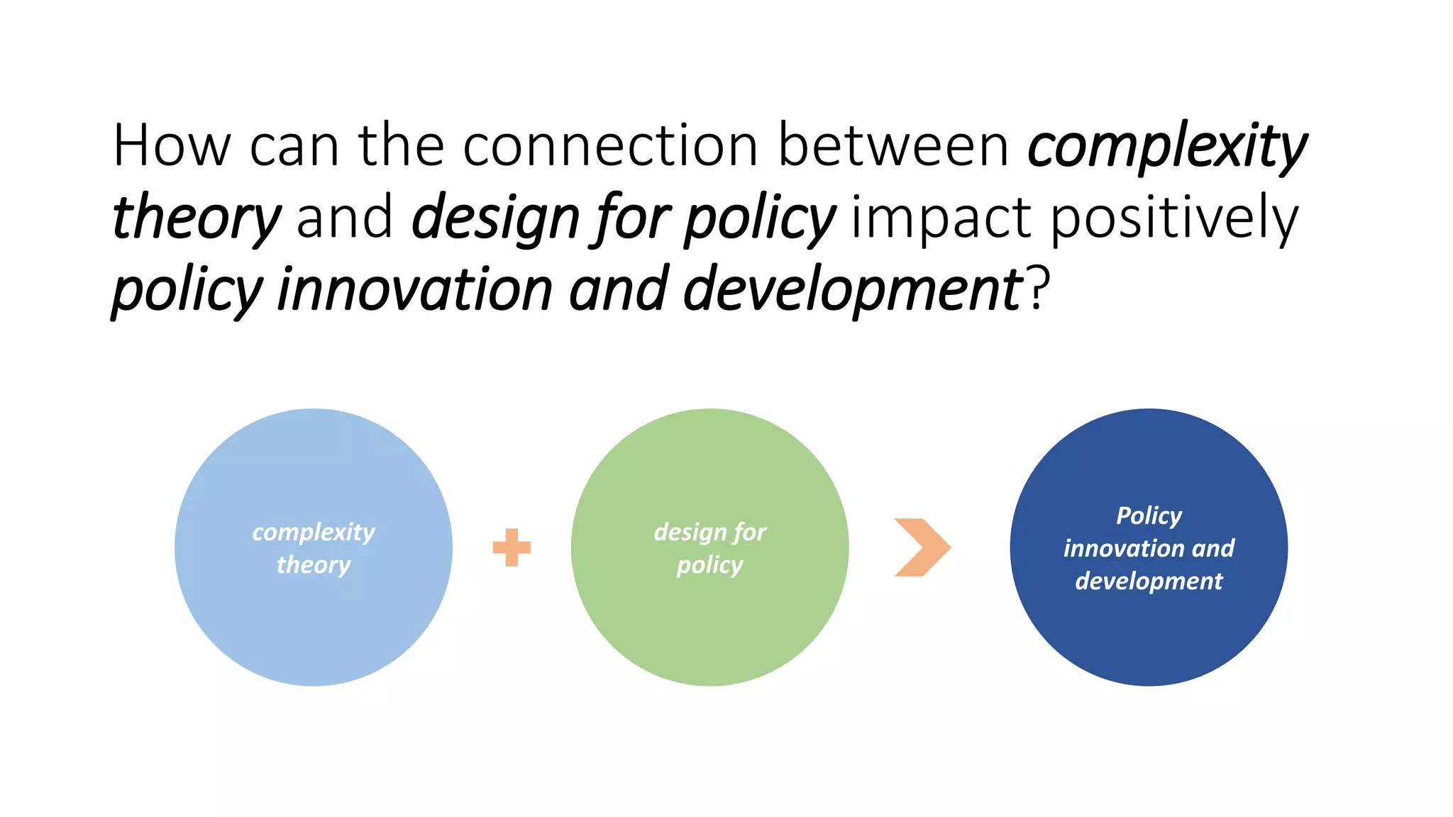 A reflection on connecting complexity theory and design for policy | PPT