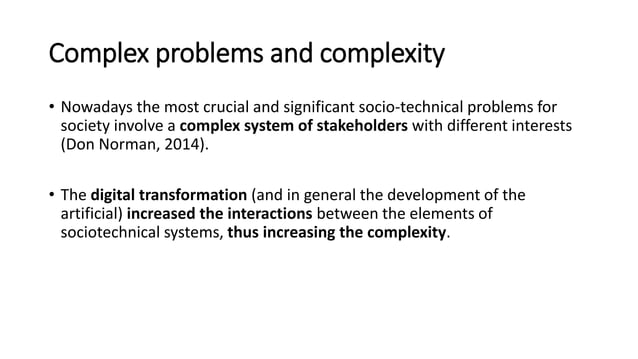 A reflection on connecting complexity theory and design for policy | PPT