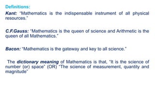 1-Teaching Mathematics-Introduction (Meaning, Nature & Values).pptx