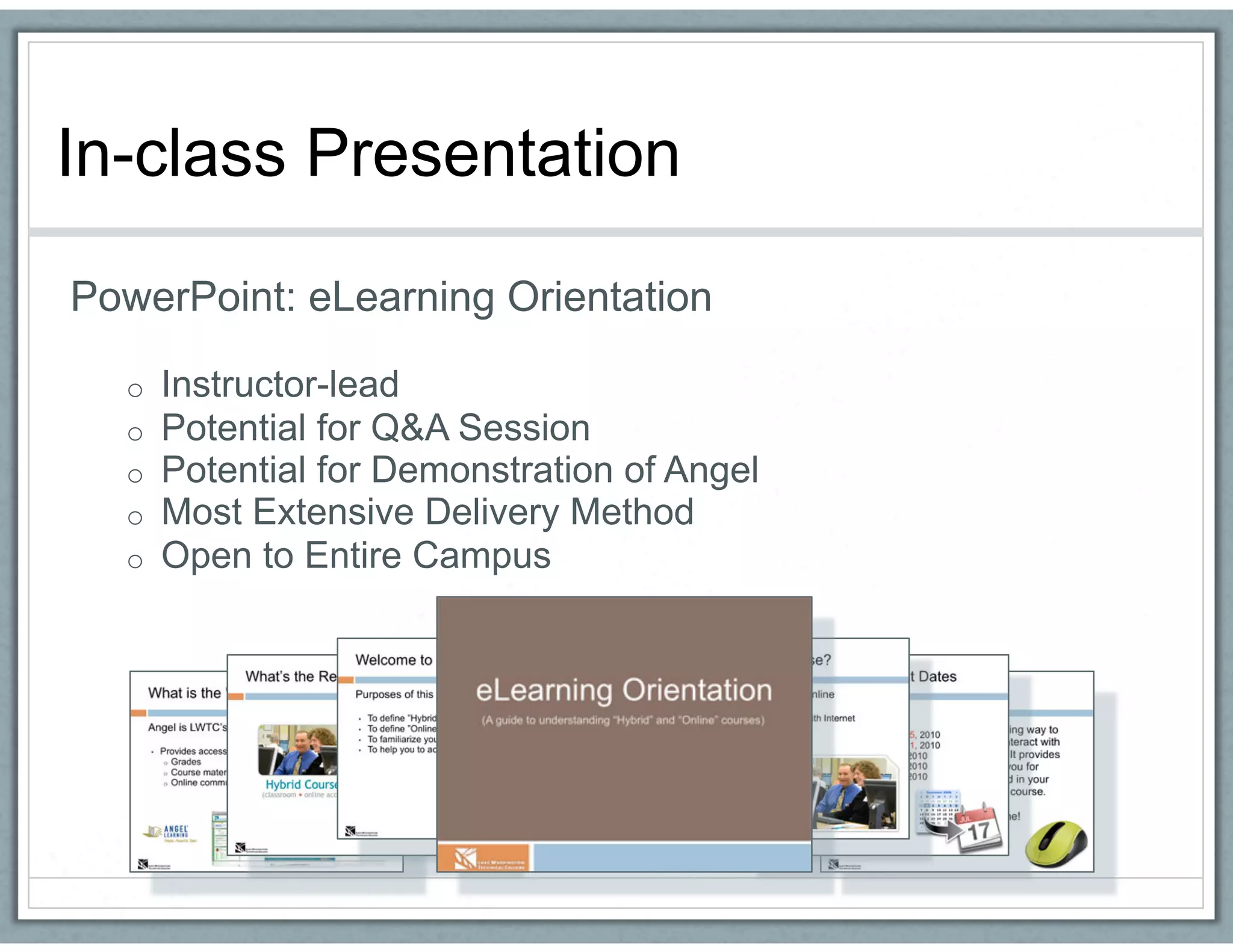 LWIT BTAD: eLearning Orientation - Project Pitch | PDF | Email | Internet
