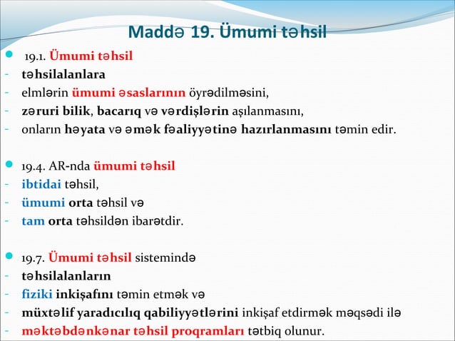 1 tehsil haqqinda qanun | PPT