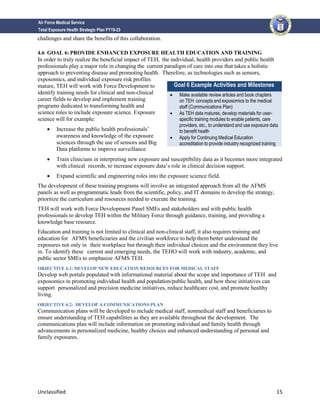 Air Force Medical Service - Total Exposure Health Strategic Plan | PDF