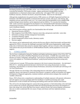 Air Force Medical Service - Total Exposure Health Strategic Plan | PDF