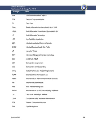 Air Force Medical Service - Total Exposure Health Strategic Plan | PDF