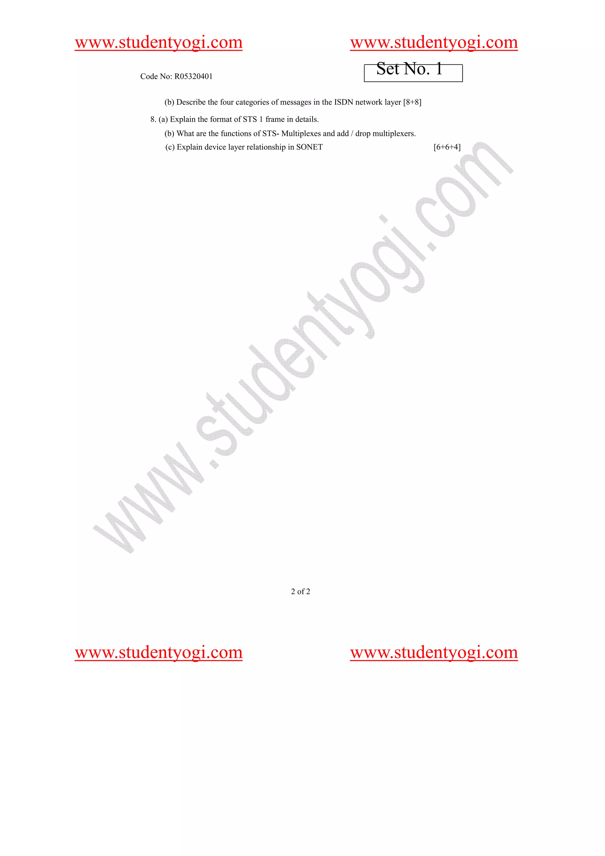 1 Telecommunication Switching Systems And Networks Pdf