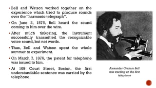 The inventions of telegraph and telephone | PPTX