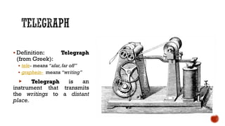 The inventions of telegraph and telephone | PPTX