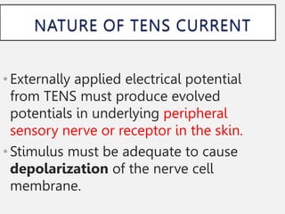 TENS Trans cutaneous electrical nerves stimulation | PPT | Physical ...