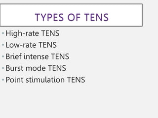TENS Trans cutaneous electrical nerves stimulation | PPT | Physical ...