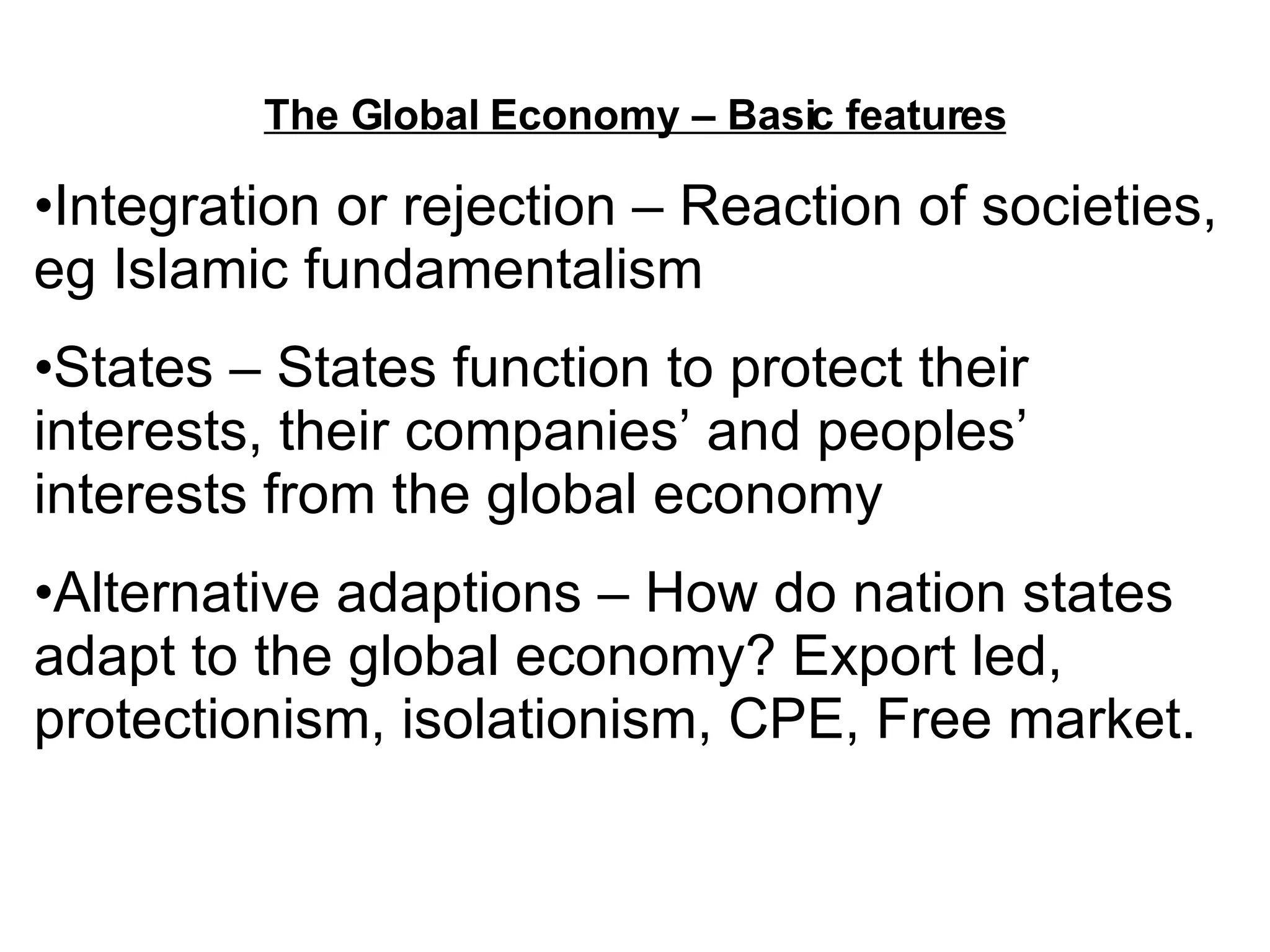 1 The Global Economy | PPT