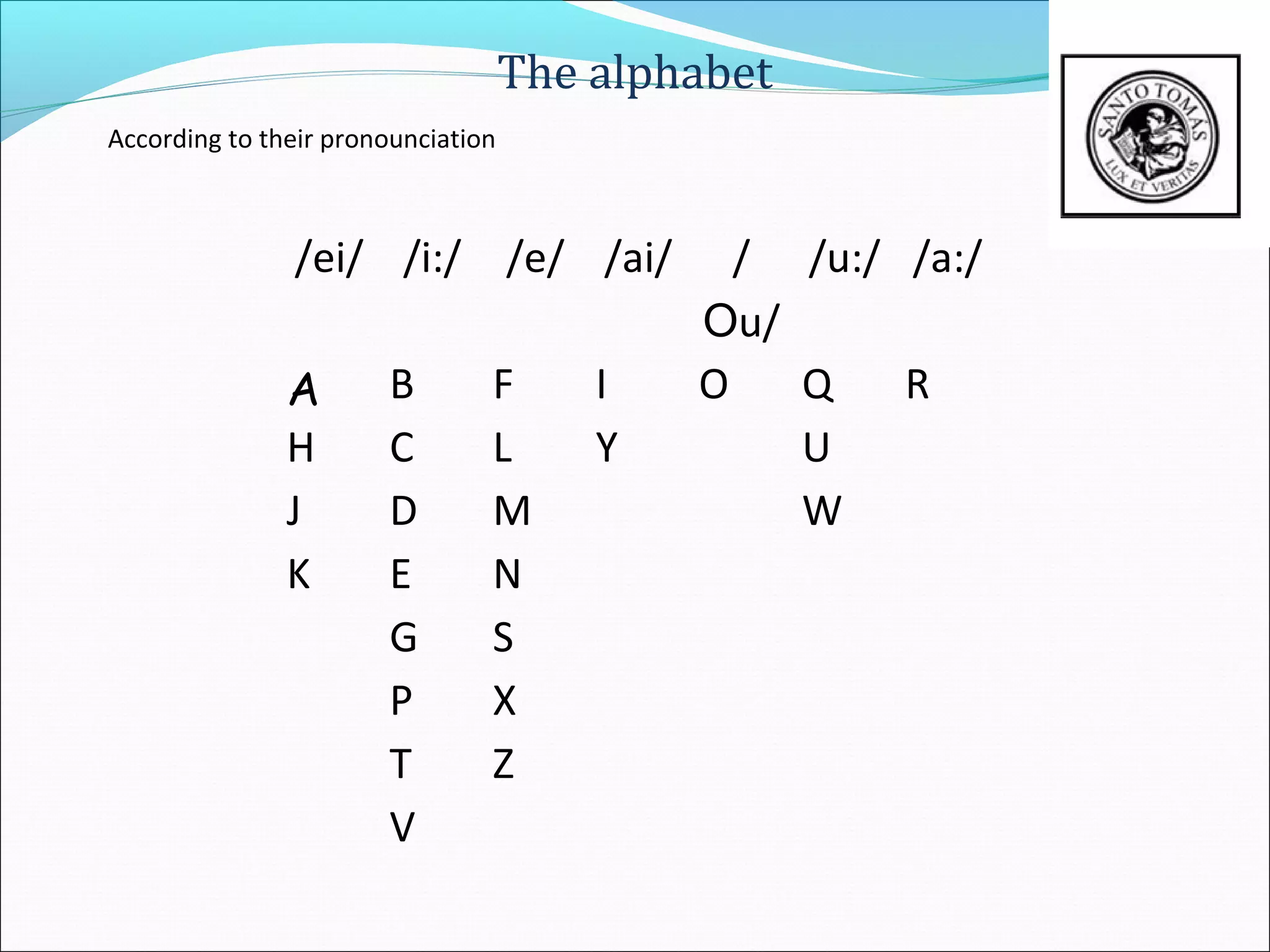 1. the alphabet | PPT