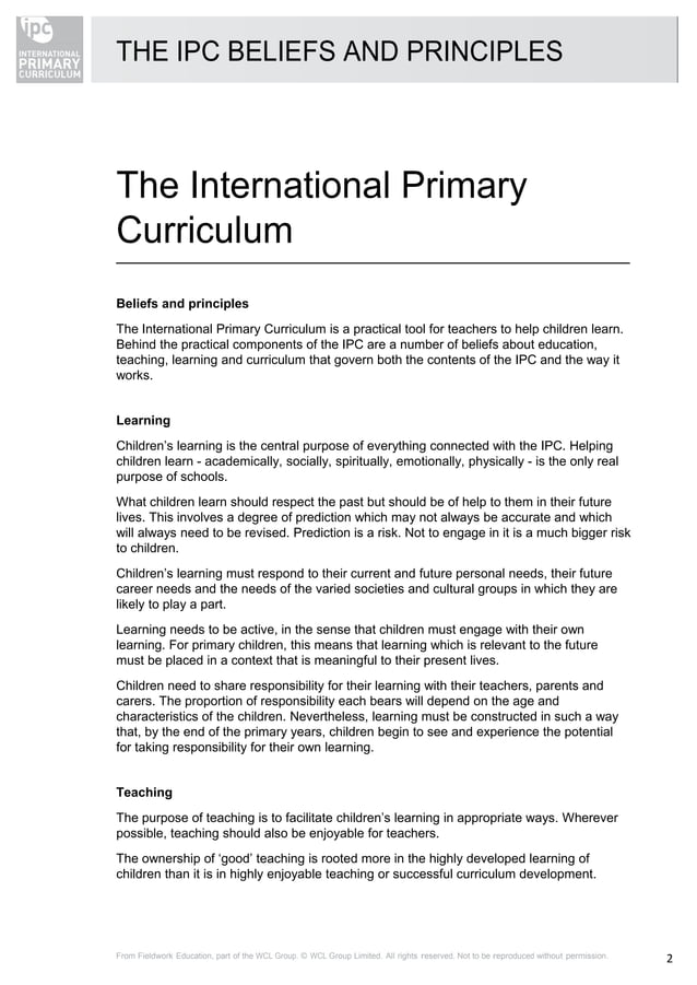 THE IPC BELIEFS AND PRINCIPLES | PDF
