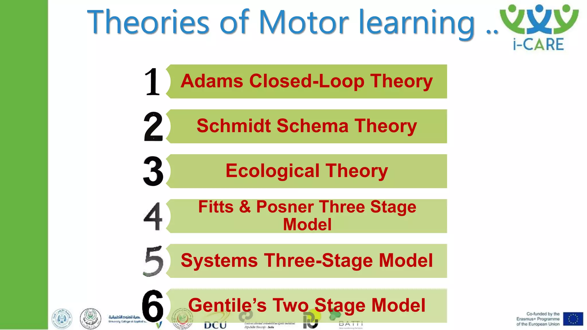 Theories for sensory-motor rehabilitation | PPTX