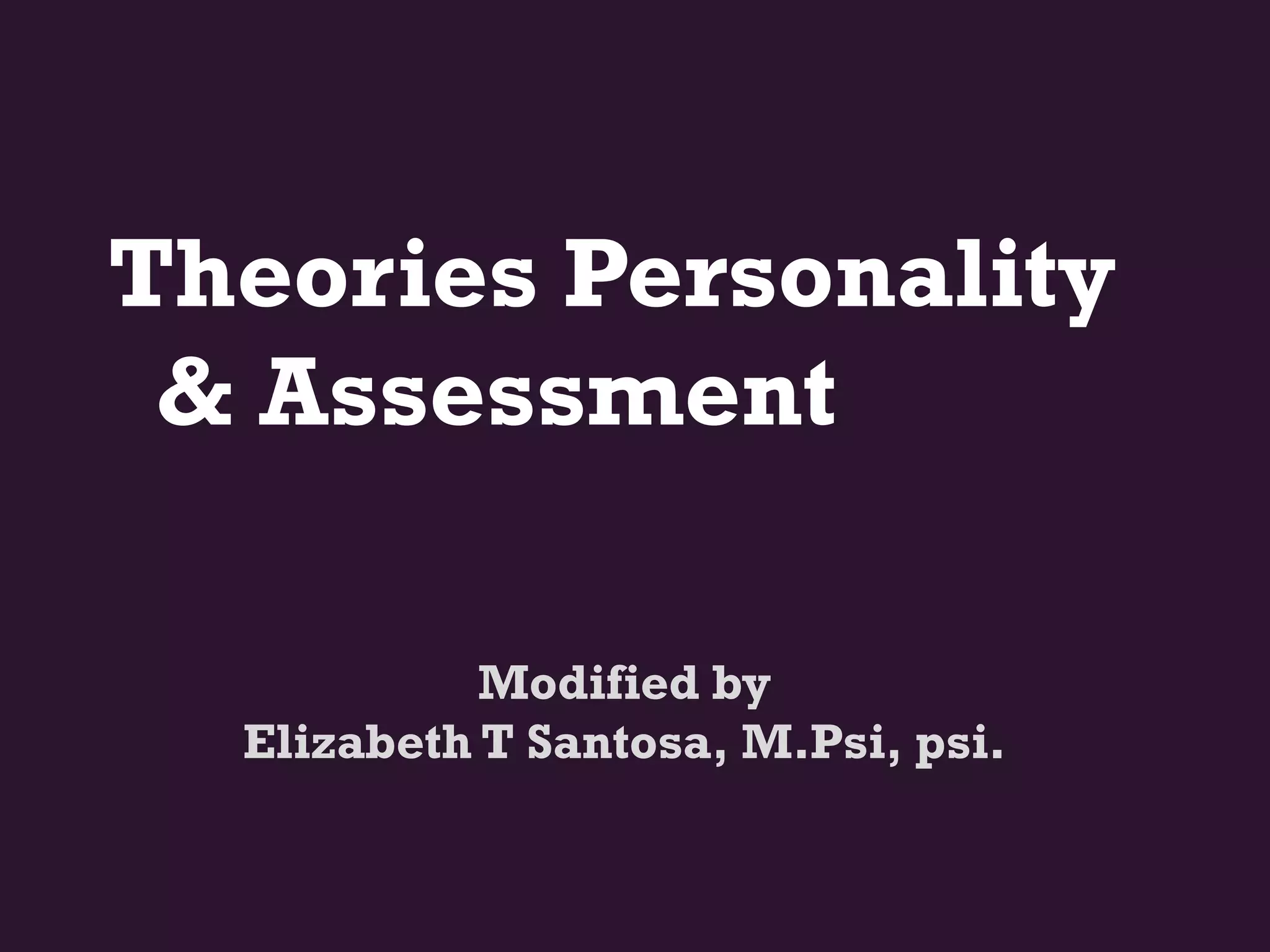1. theories of personality | PPT