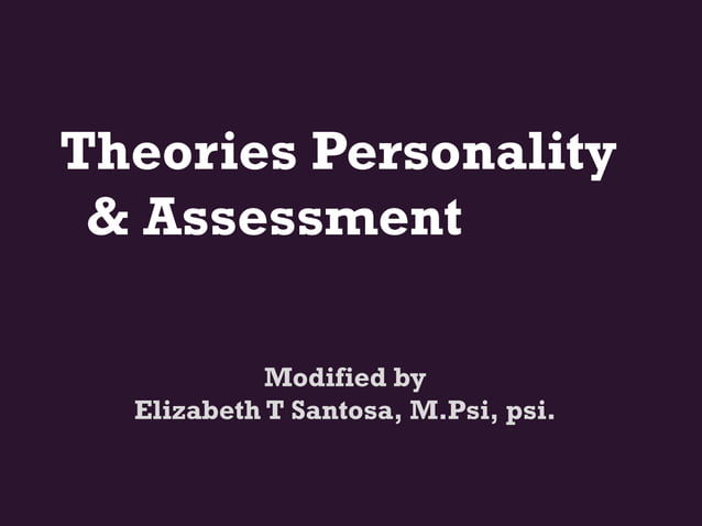 1. theories of personality | PPT