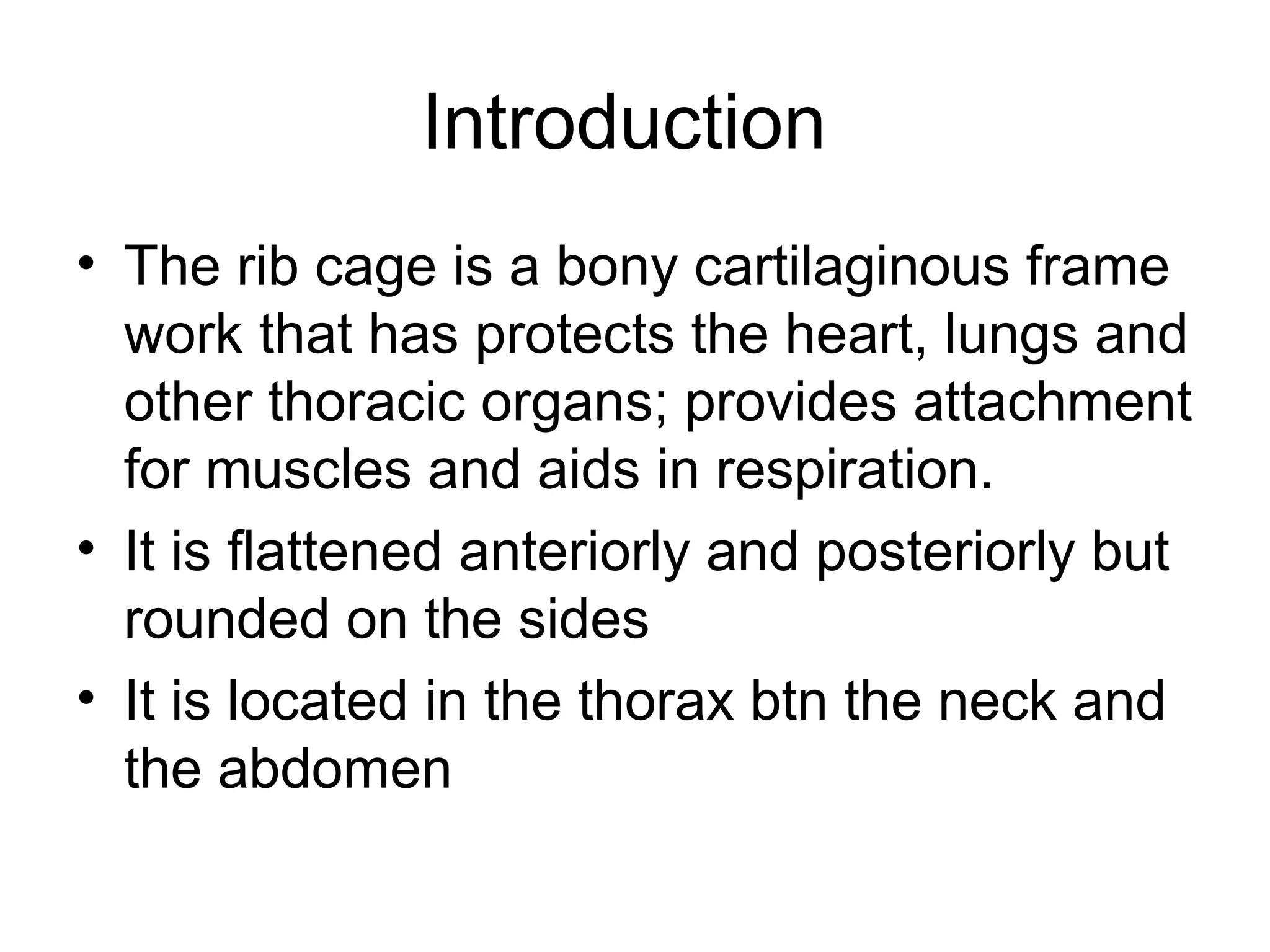 THE RIB CAGE-ANATOMY OF THE HUMAN BODY. DEPARTMENT OF ANATOMY | PPT