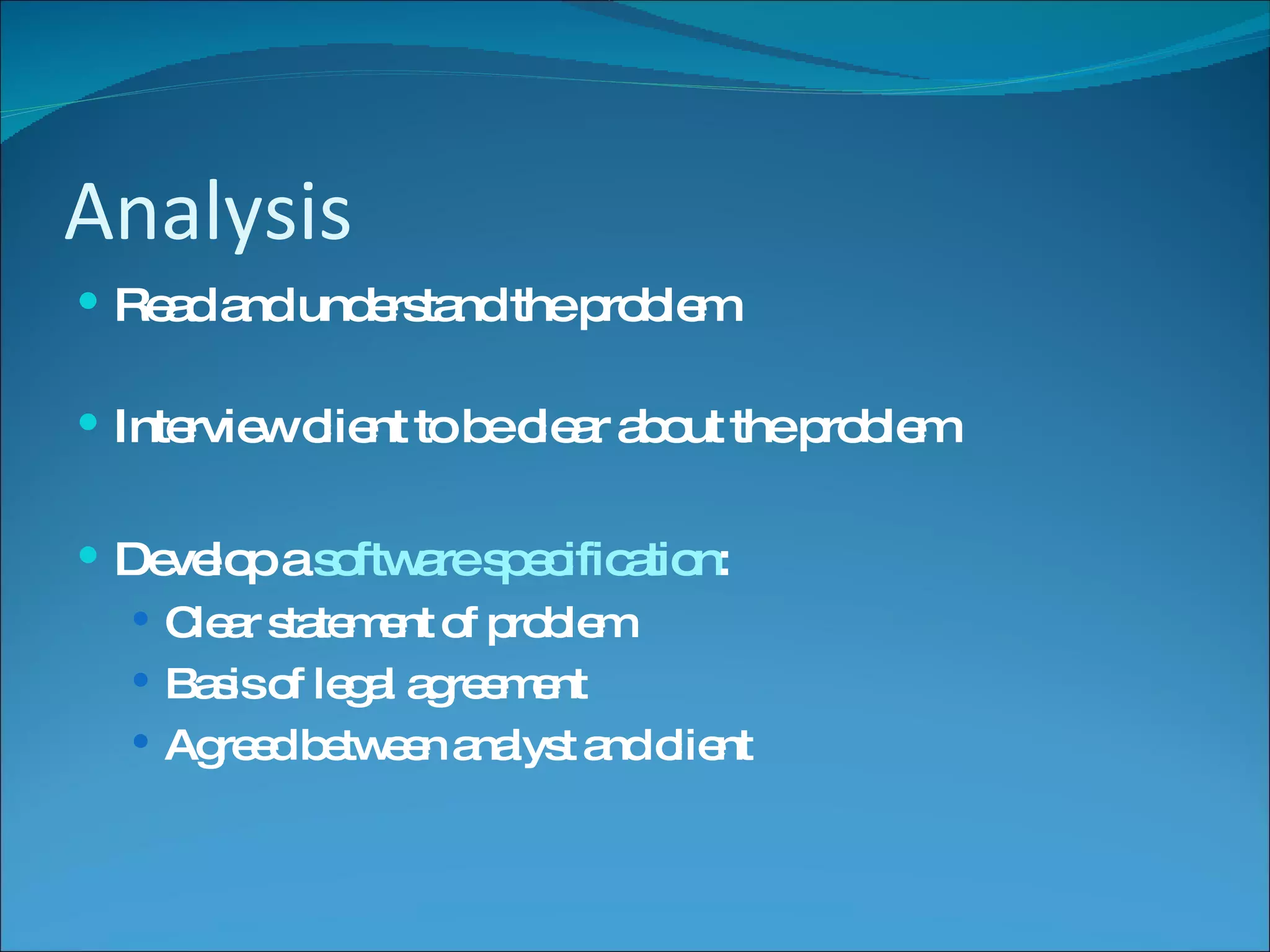 1. The Software Development Process - Analysis | PPT