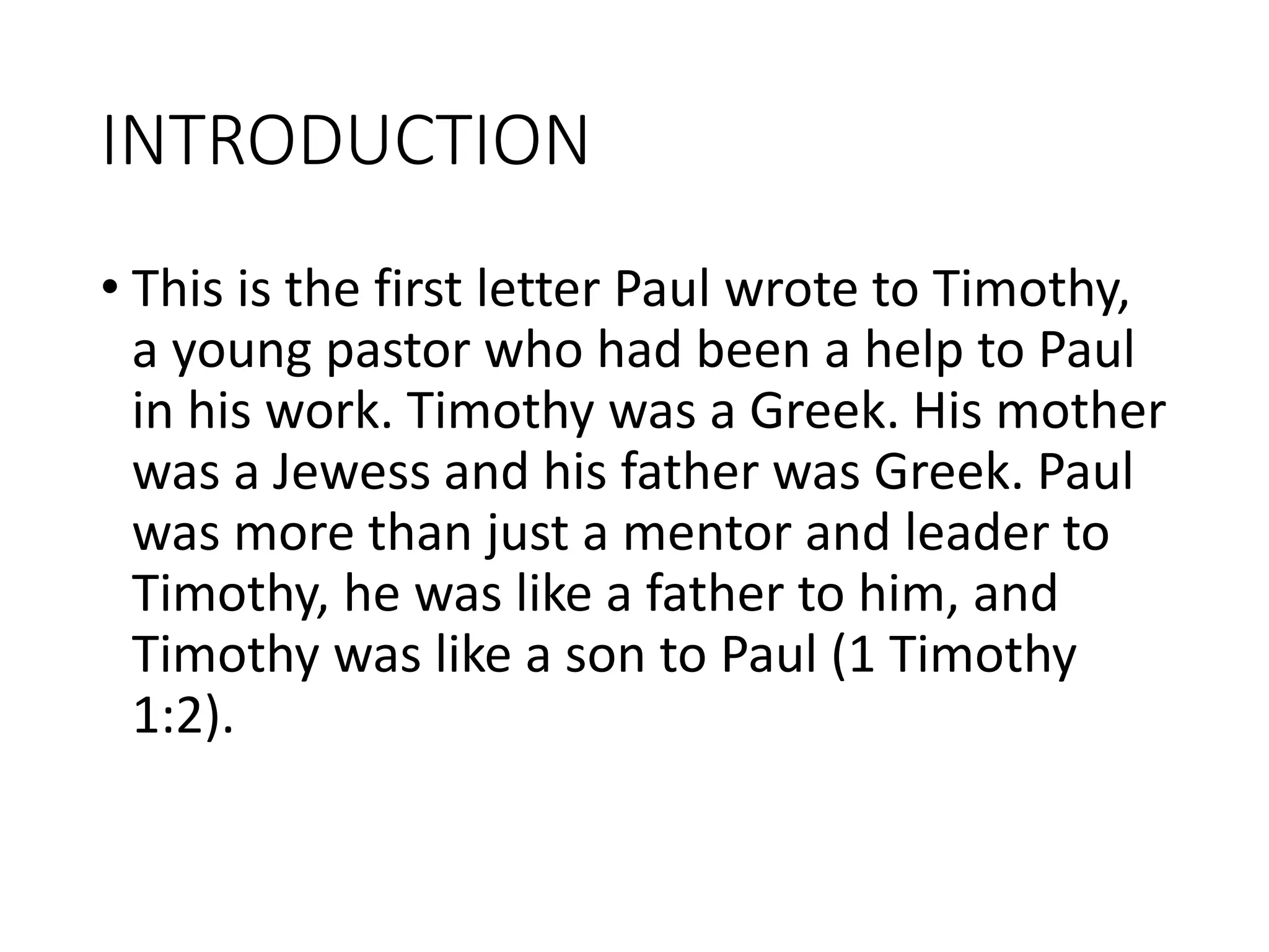 1-Timothy-WPS-Office.pptx 1 Timothy Survey | PPTX