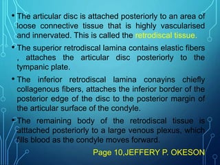 Temporomandibular joint anatomy and function | PPTX