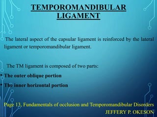 Temporomandibular joint anatomy and function | PPTX