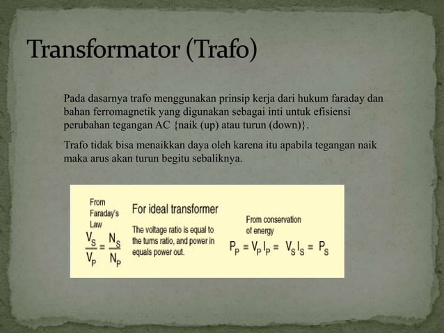 transformator satu fasa ( trafo ) Peralatan listrik yang mampu ...