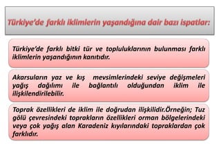 Türkiye'nin İklimini Etkileyen Faktörler1 | PPTX