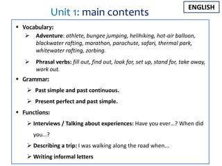 English Unit 1 High Adventure 6th Grade Primary | PPTX