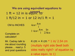 1 Units, Measurements, & Conversions | PPT