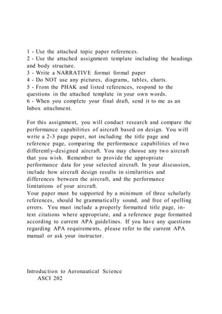 1 - Use the attached topic paper references.2 - Use the attach | PDF