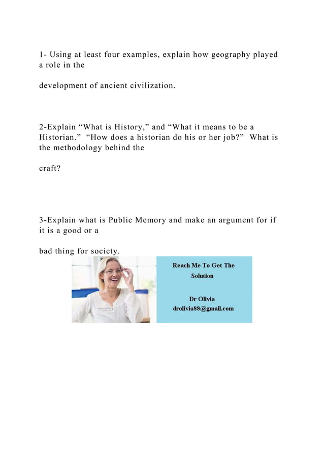 1- Using at least four examples, explain how geography played a role.docx