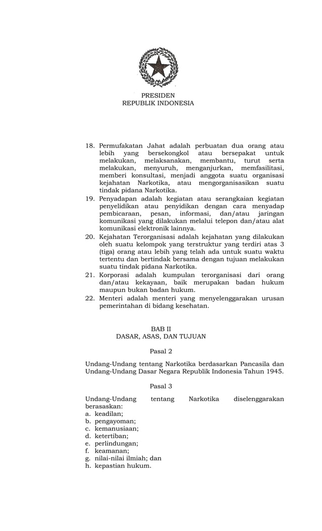 1. uu nomor 35 tahun 2009 tentang narkotika | PDF
