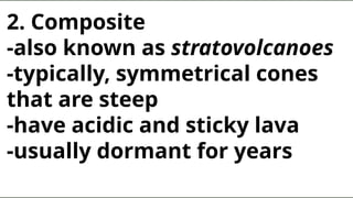 types of VOLCANOES, eruptions and shapes | PPTX