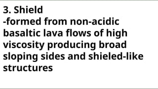 types of VOLCANOES, eruptions and shapes | PPTX