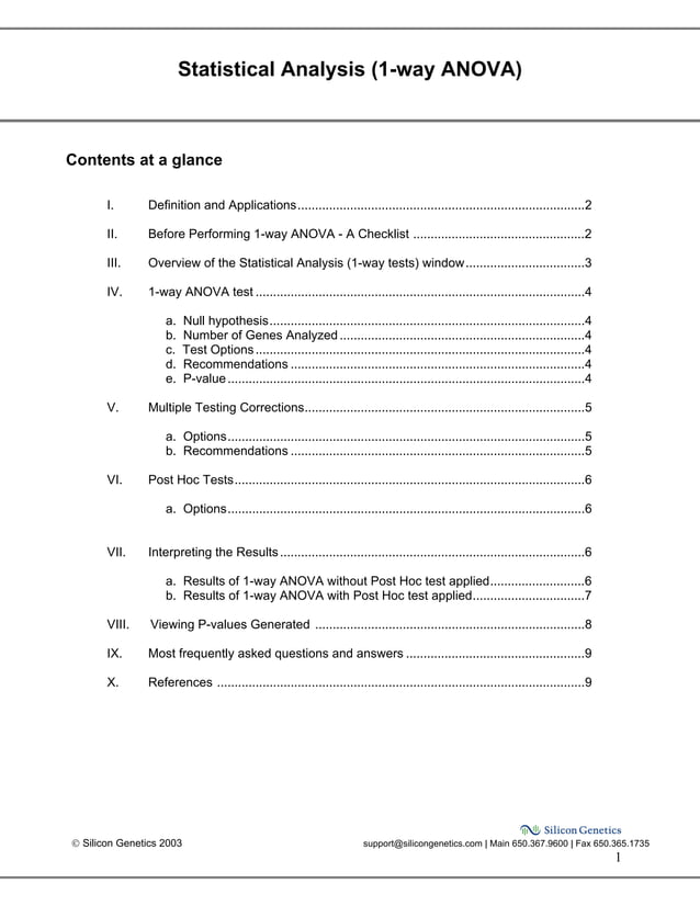 1 way ANOVA(Analysis Of VAriance) | PDF