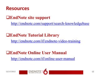 1 welcome to end note 6 | PPT