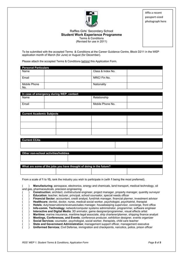 1. wep terms and conditions, application form 2011 | PDF