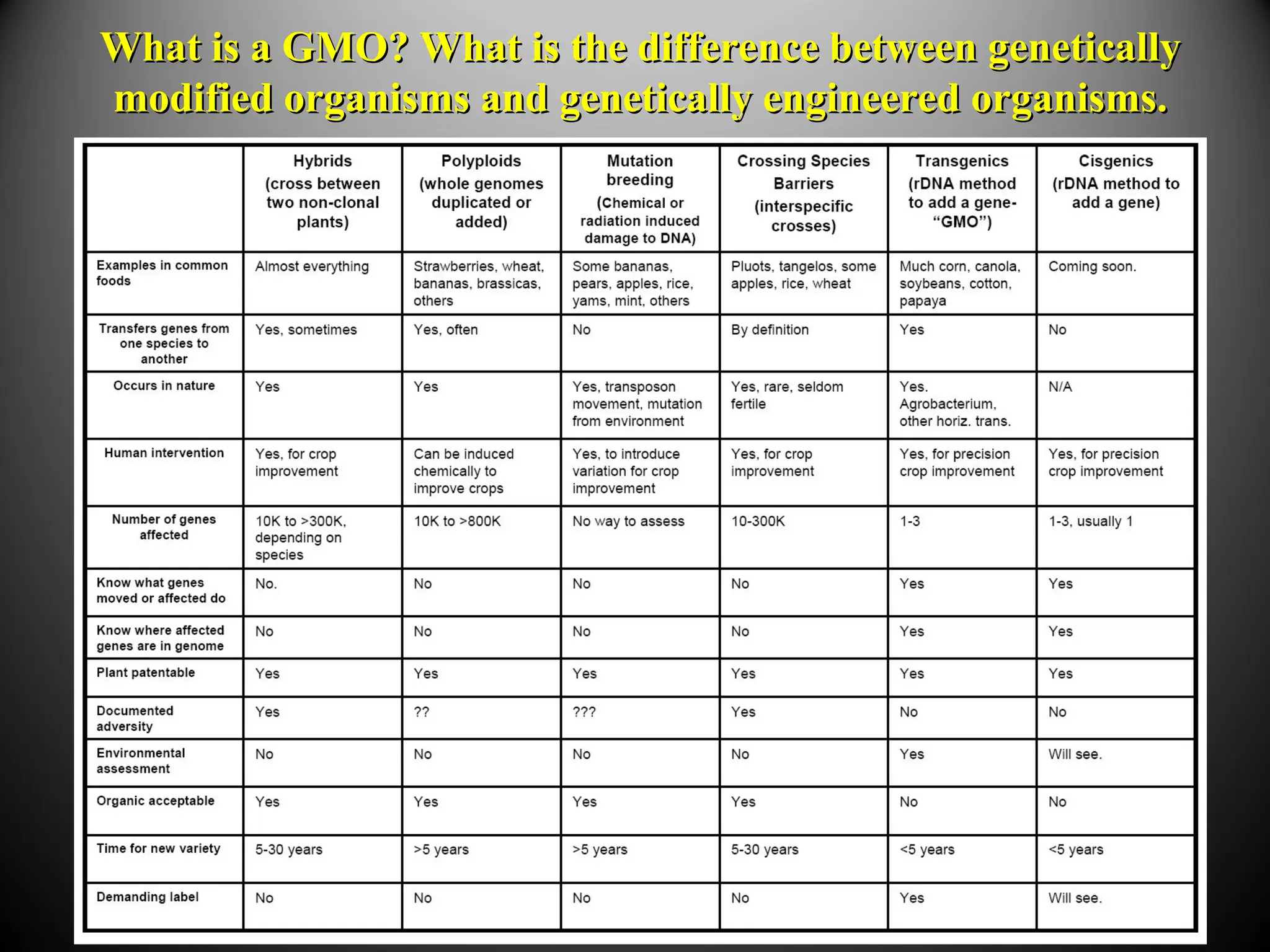 Genetically modified Organisms: Are they good to humanlife?.ppt