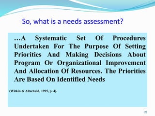 what is a needs assessment , How to write a needs assessment | PPT