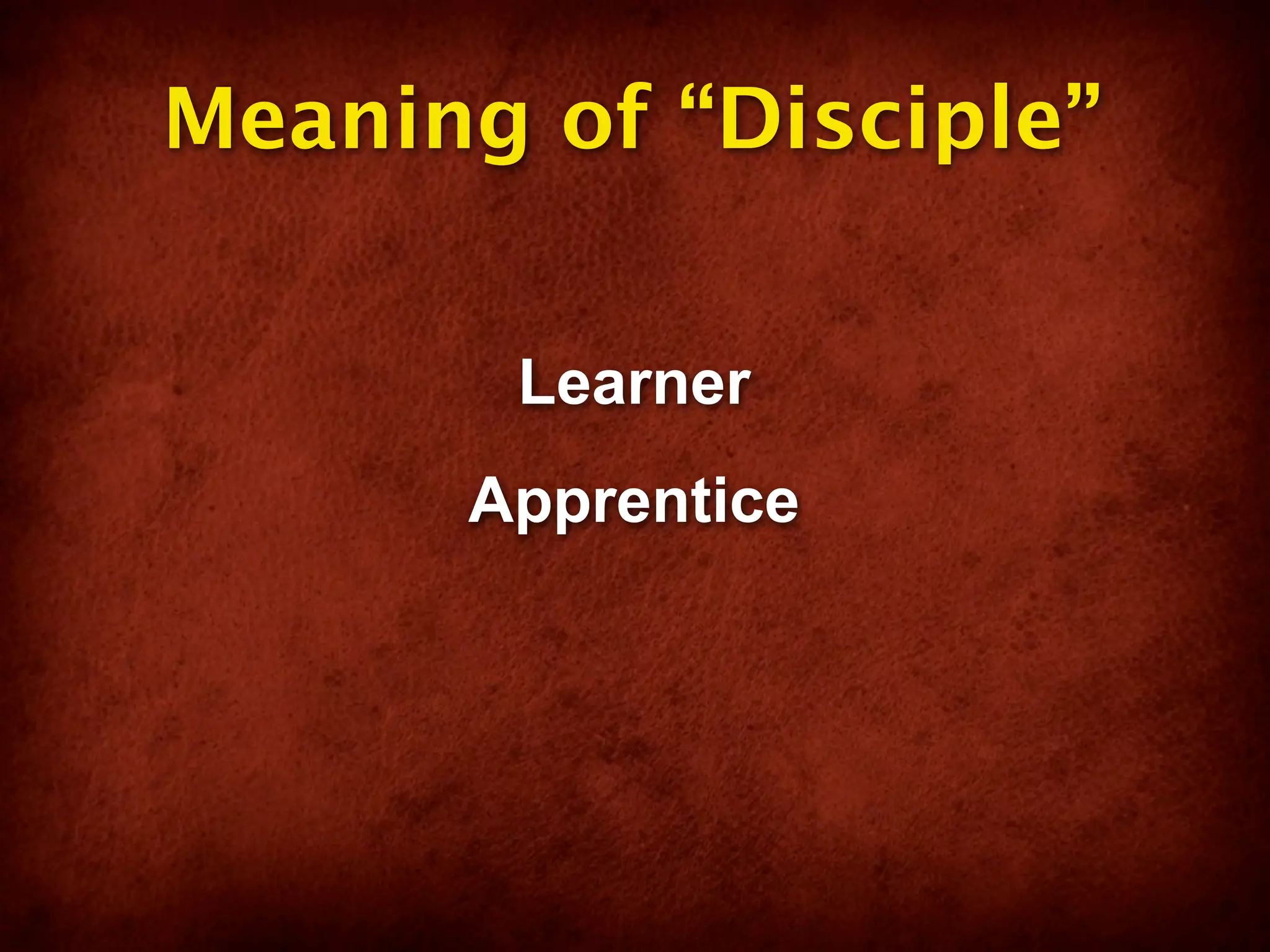 1. What Does It Mean to be a Disciple of Jesus? Keynote | KEY