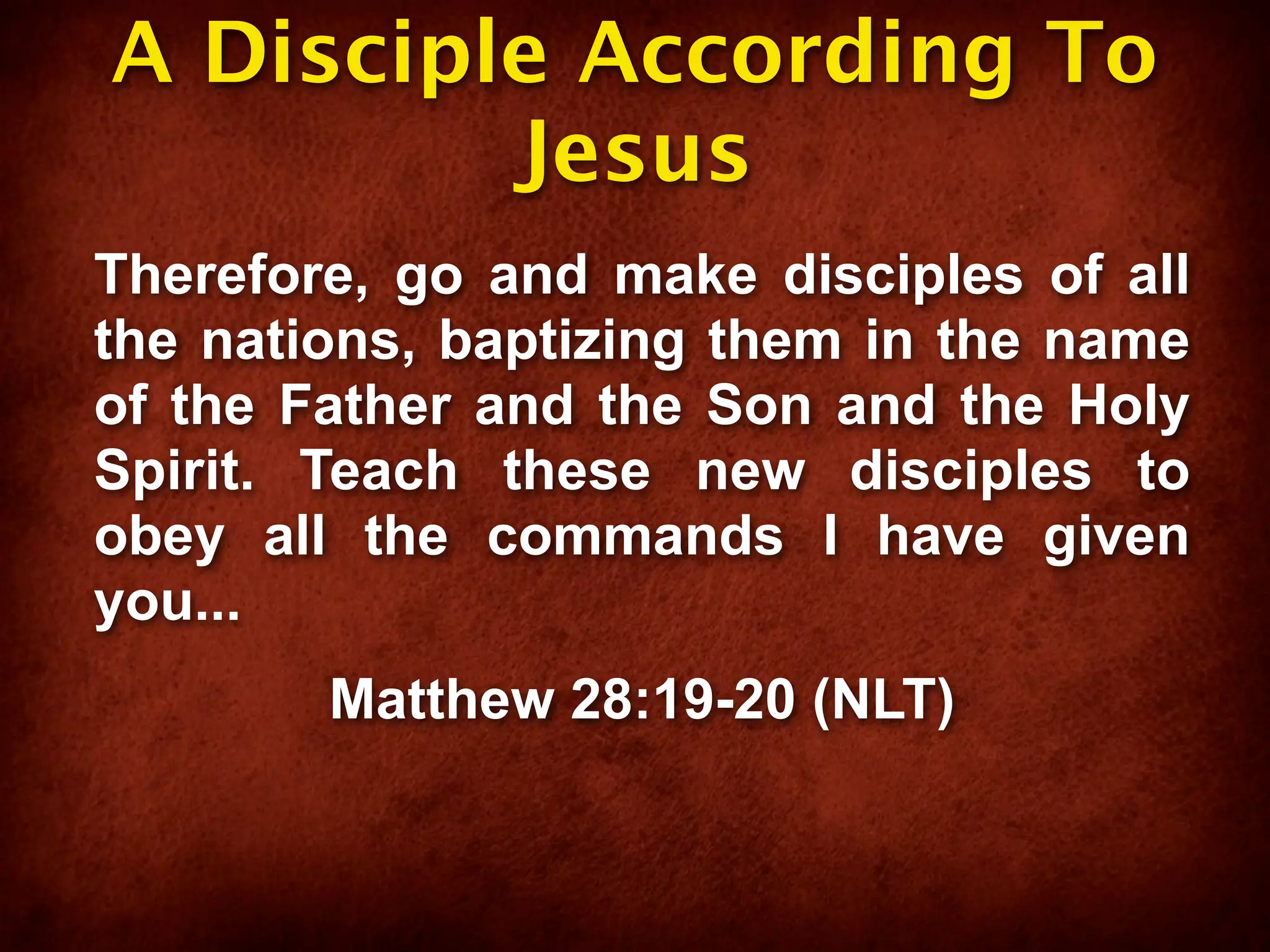 1. What Does It Mean to be a Disciple of Jesus? Keynote | KEY