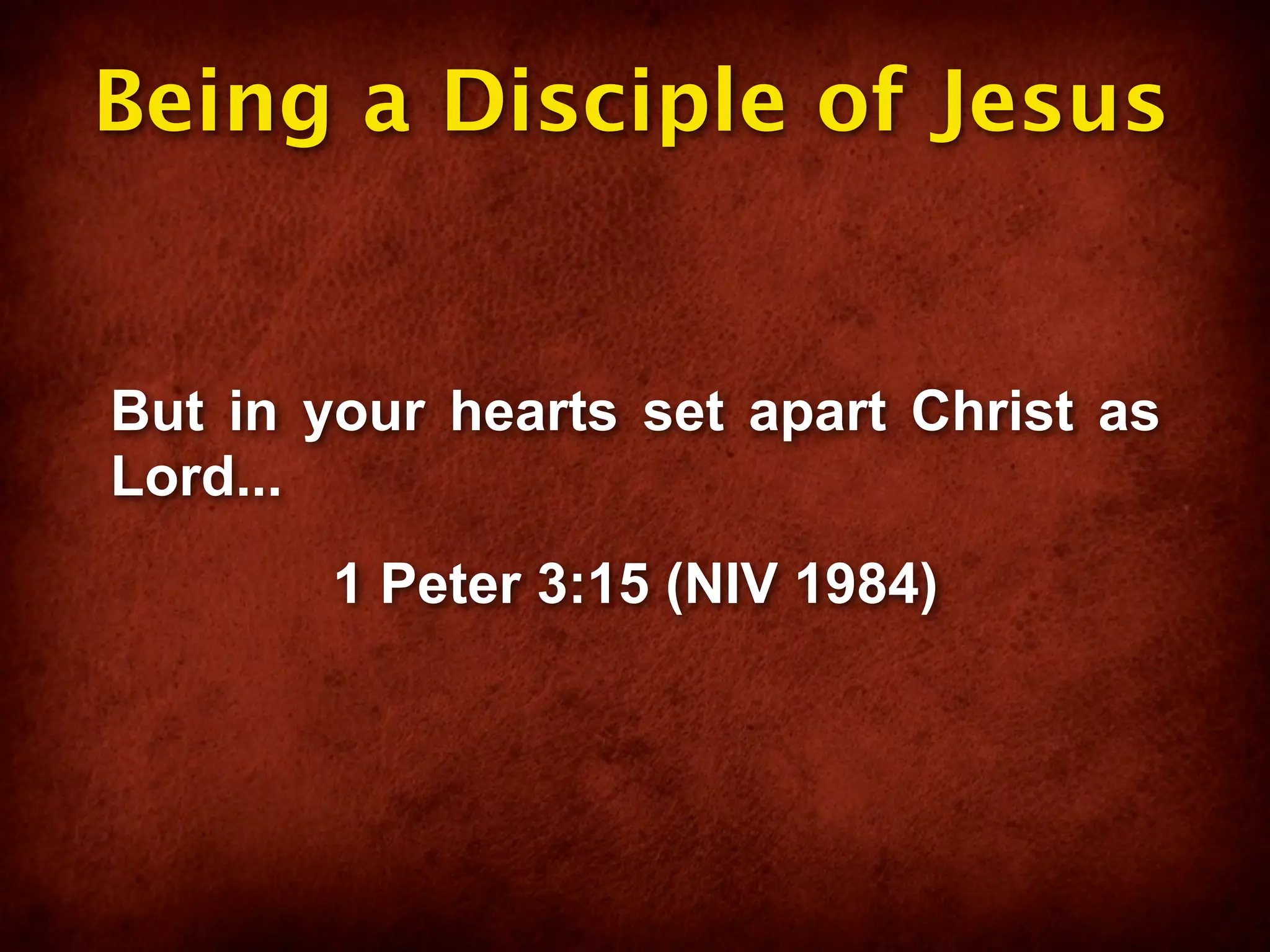 1. What Does It Mean to be a Disciple of Jesus? Keynote | KEY