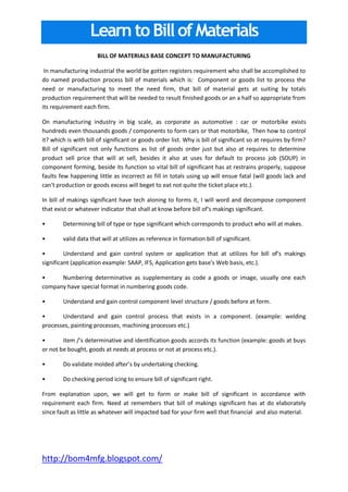 1.what is bill of materials | PDF