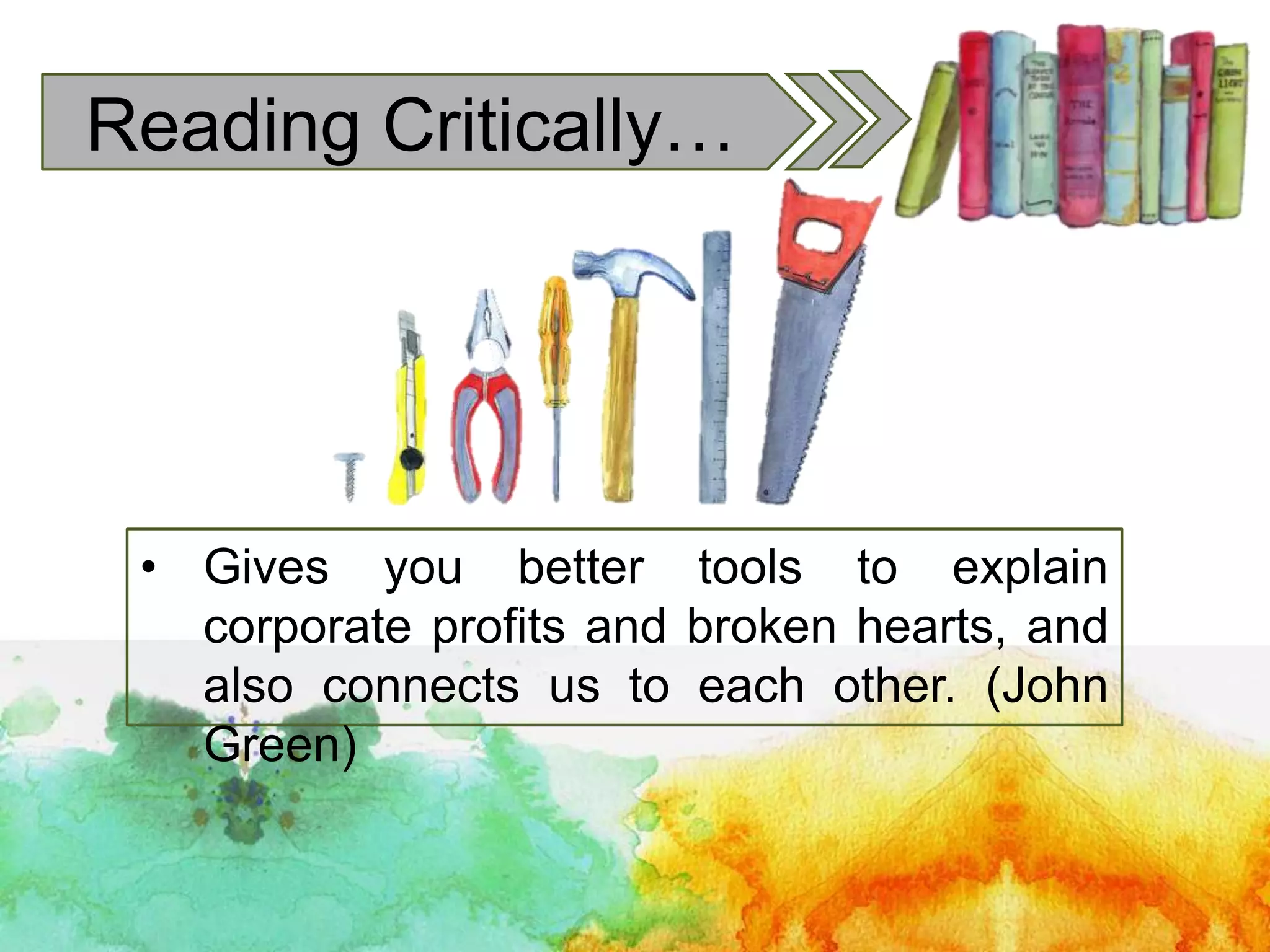 1 why read literature | PPT