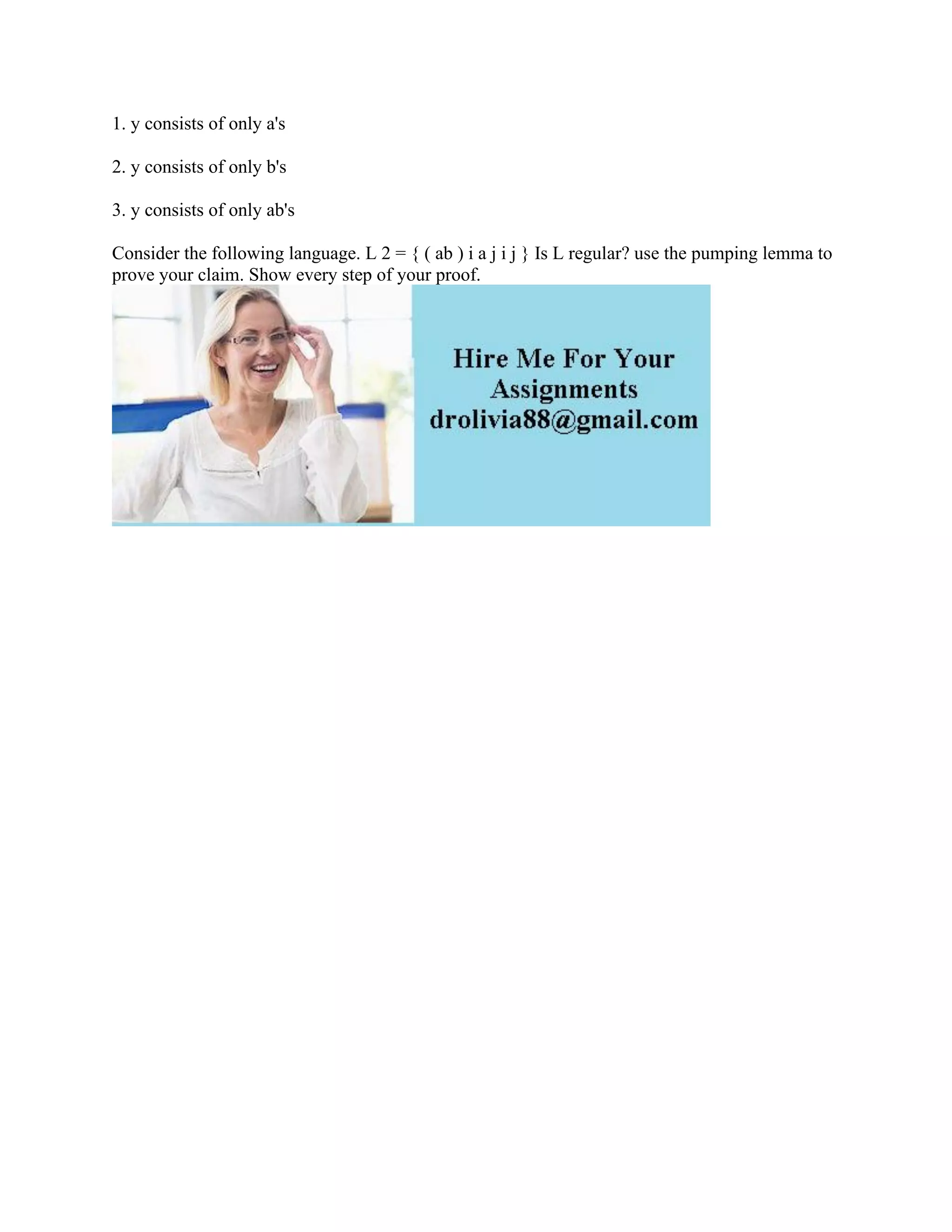 1- y consists of only a's 2- y consists of only b's 3- y consists of o.pdf