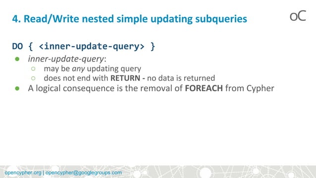 openCypher: Introducing subqueries | PPT