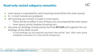 openCypher: Introducing subqueries | PPT