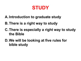 six rules for bible study | PPTX
