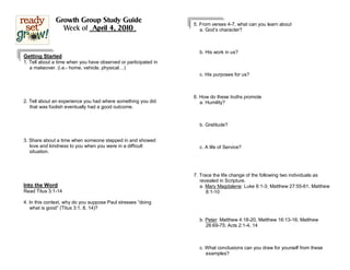 Easter Growth Group Study Guide | PDF